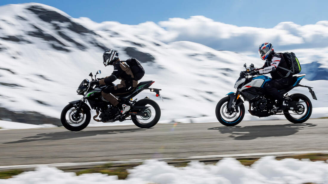 Kawasaki Z 500 und CFMoto 450 NK im Alpen-Test | MOTORRADonline.de
