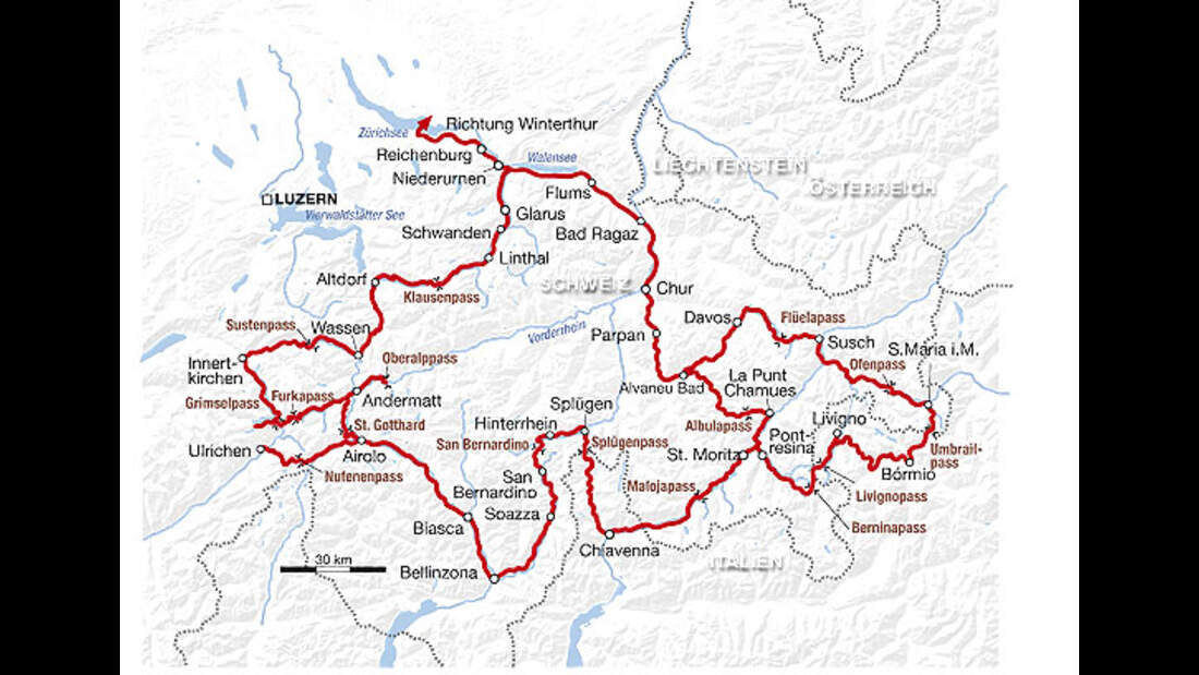 Alpenpasse Der Schweiz