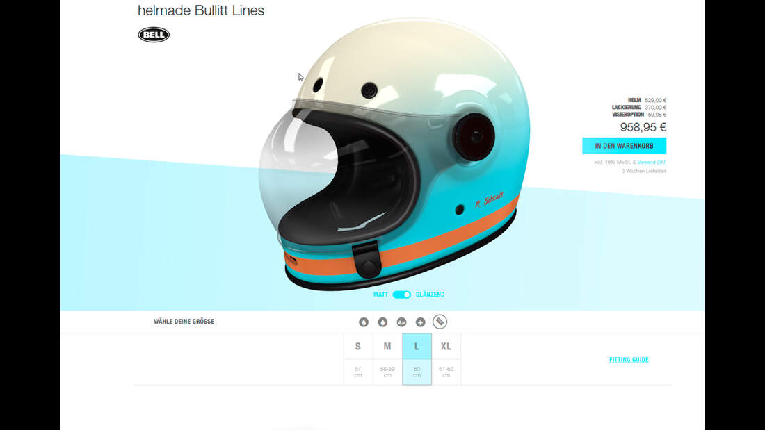 Motorradhelme individualisieren Konfigurator helmade | MOTORRADonline.de