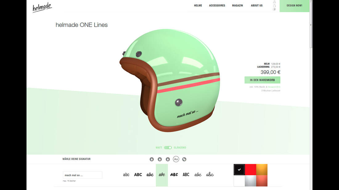 Motorradhelme individualisieren Konfigurator helmade | MOTORRADonline.de