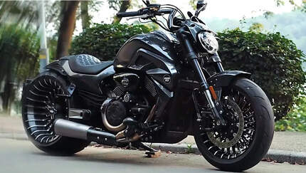 China-Chopper mit V2 & 310er-Reifen: Xiangshuai Lonewolf 800