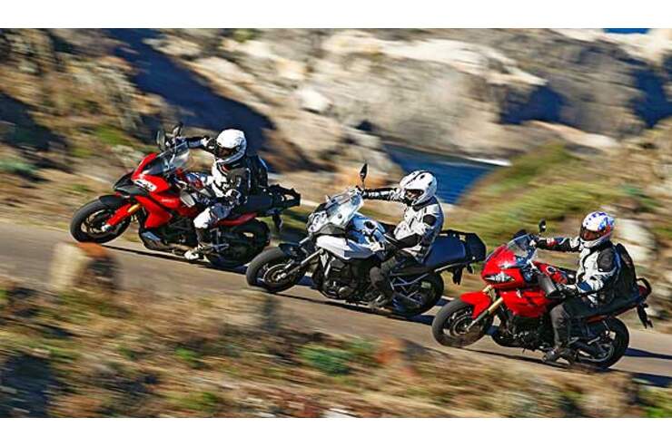Ducati Multistrada 1200, Kawasaki Versys 1000 und Triumph Tiger 1050 im ...